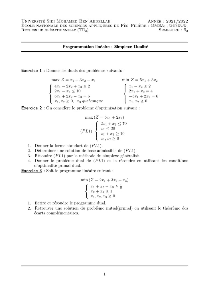 Programmation Linéaire et Dualité | PDF