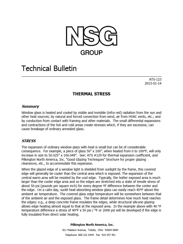 Thermal Stress in Window Glass | PDF | Glasses | Building Insulation