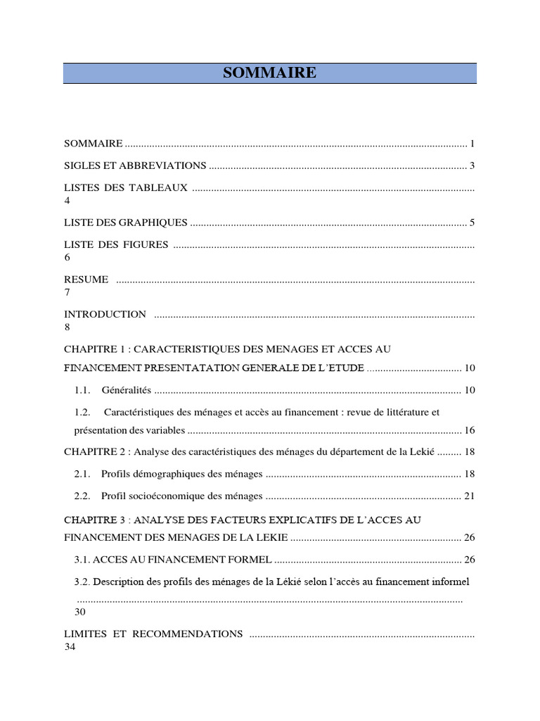 Sommaire | PDF | La microfinance | Banques
