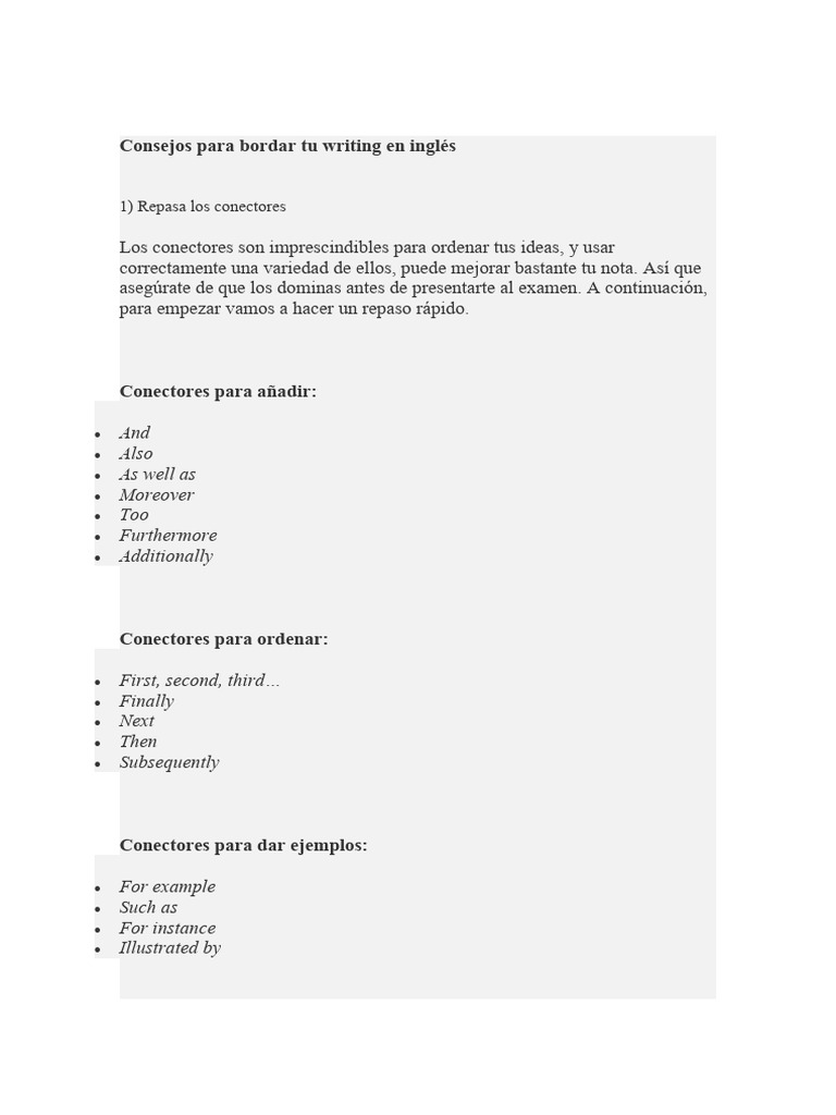 Mejora tu writing en inglés: consejos clave | PDF | Crecimiento ...