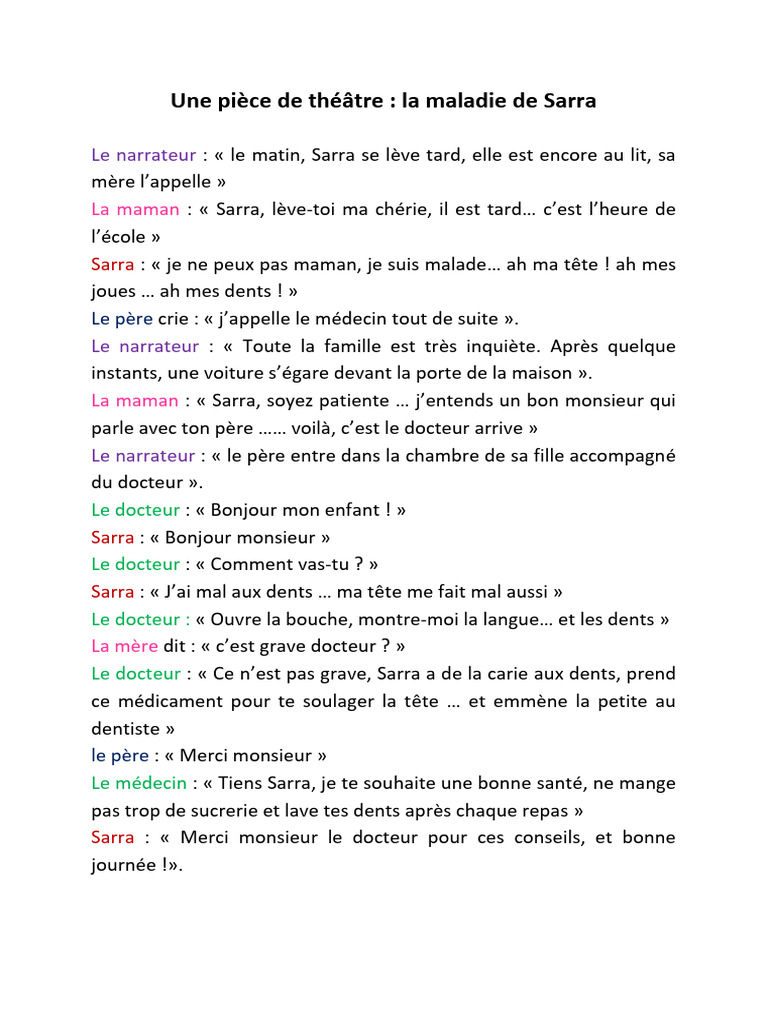 La Maladie de Sarra : Une Pièce de Théâtre | PDF | Livres de cuisine ...