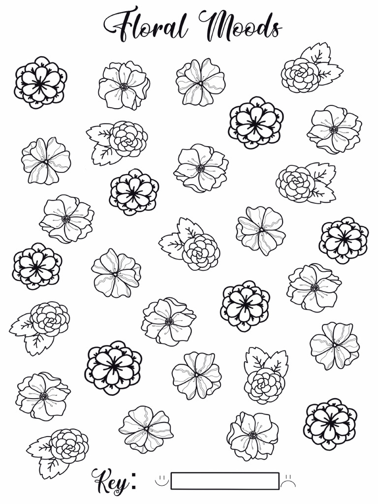 Floral Mood Tracker 30 Days A4 Size | PDF