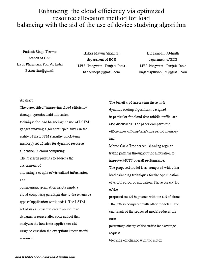 IEEE Format For Research Paper 3 | PDF | Cloud Computing | Load Balancing (Computing)