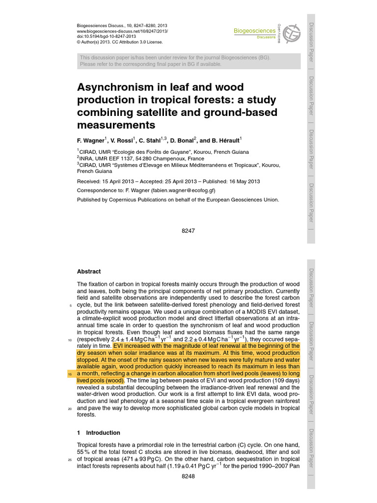 Wagner - Etal - 2013 - Asynchronism in Leaf and Wood Production in ...