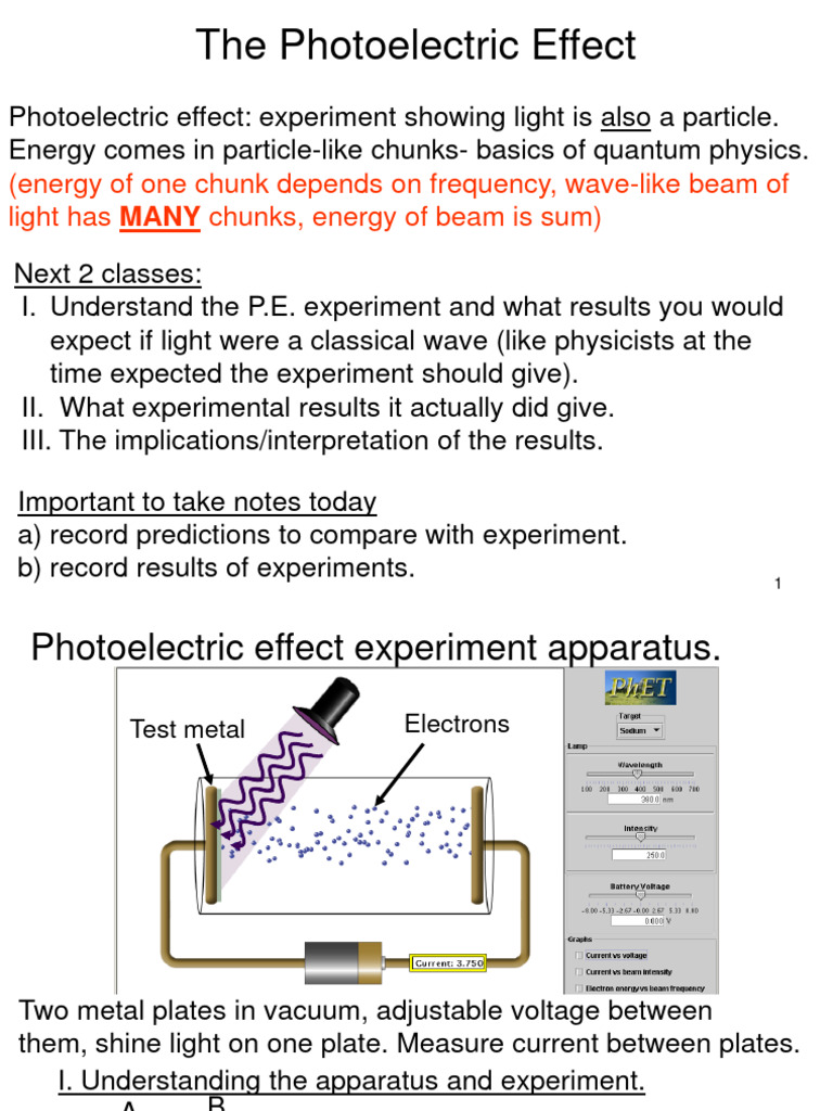 Physics Photoelectric Effect Lecture Notes - Sim | PDF | Photoelectric ...