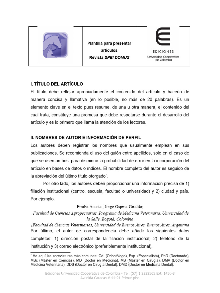 Guía para Publicar en SPEI DOMUS | PDF | Estadísticas | Doctorado