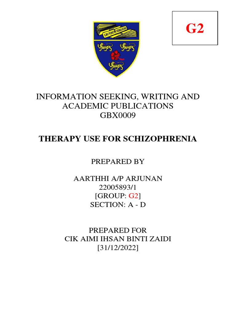 Aarthhi Arjunan Gbx0009 g2 22005893 | PDF | Psychotherapy | Psychiatry