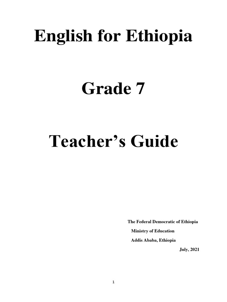 English Grade 7 Teachers Guide Zero Draft | PDF | Verb | Calendar