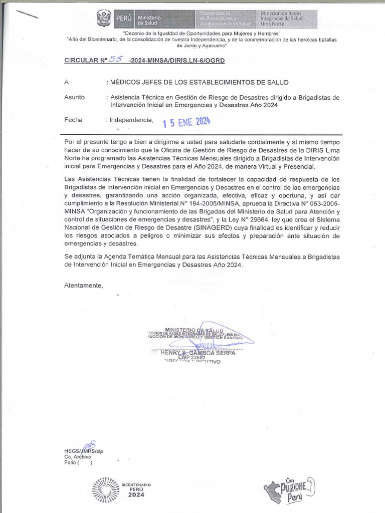 Circular #55-2024 Asistencia Técnica Dirigido A Brigadistas | PDF