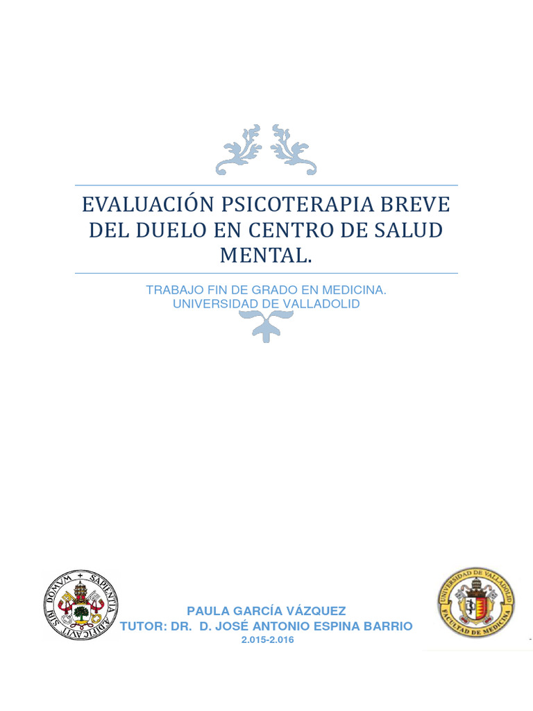 TFG-M-M549 Idc | PDF | Trastorno depresivo mayor | Psicoterapia