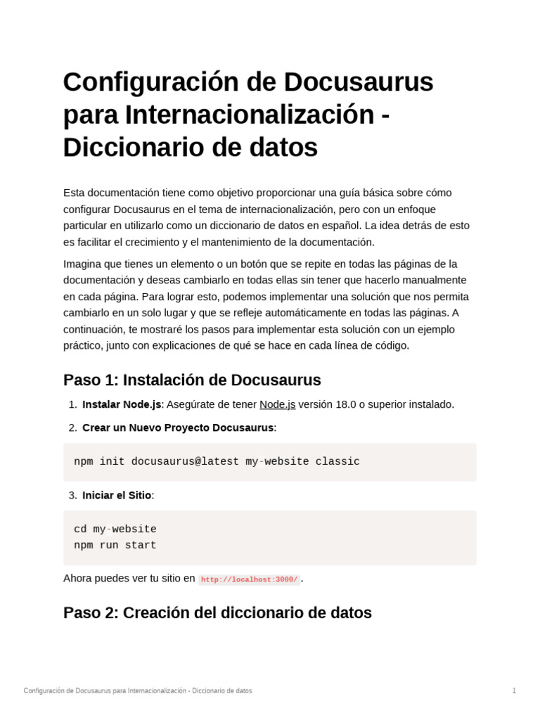 Configuración de Docusaurus para Internacionaliza Configuración de Docusaurus para ...
