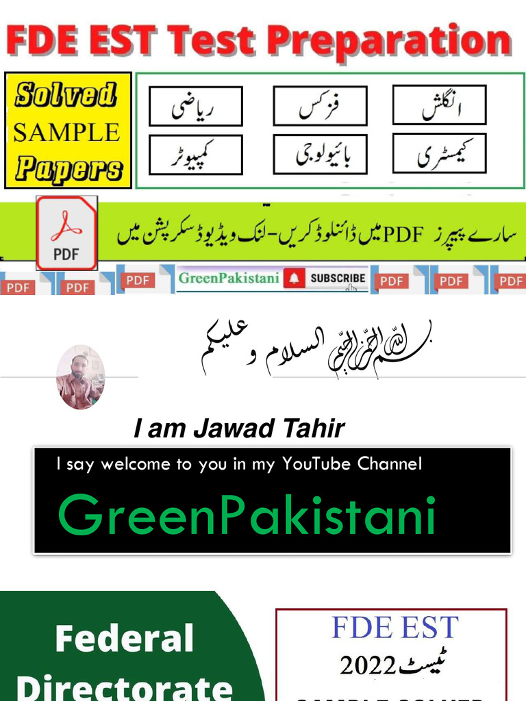 $FDE EST Sample Solved Paper For Biology | Download Free PDF | Chemical ...