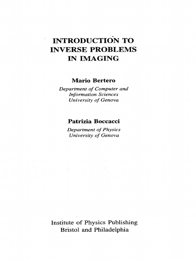 50 - Introduction To Inverse Problems in Imaging | PDF | Inverse Problem | Signal Processing