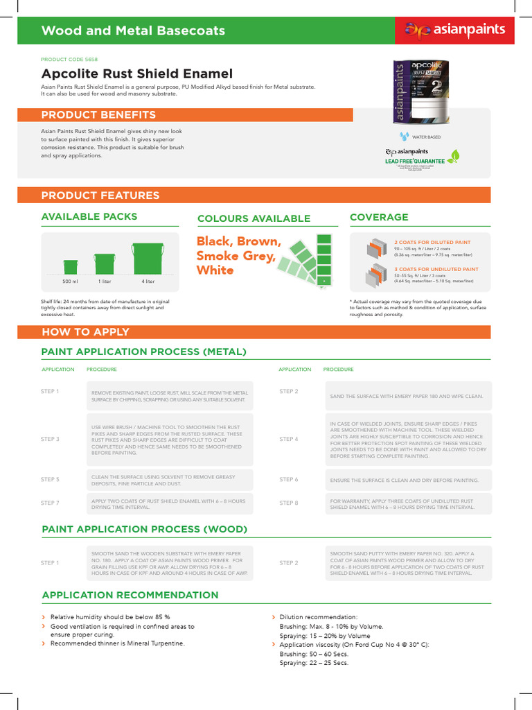 Apcolite Rust Sheild | PDF | Paint | Rust