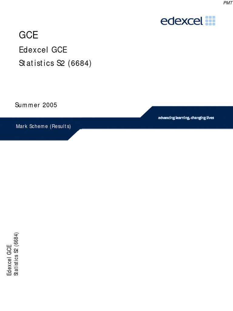 June 2005 MS - S2 Edexcel | PDF | Mathematics | Statistical Theory