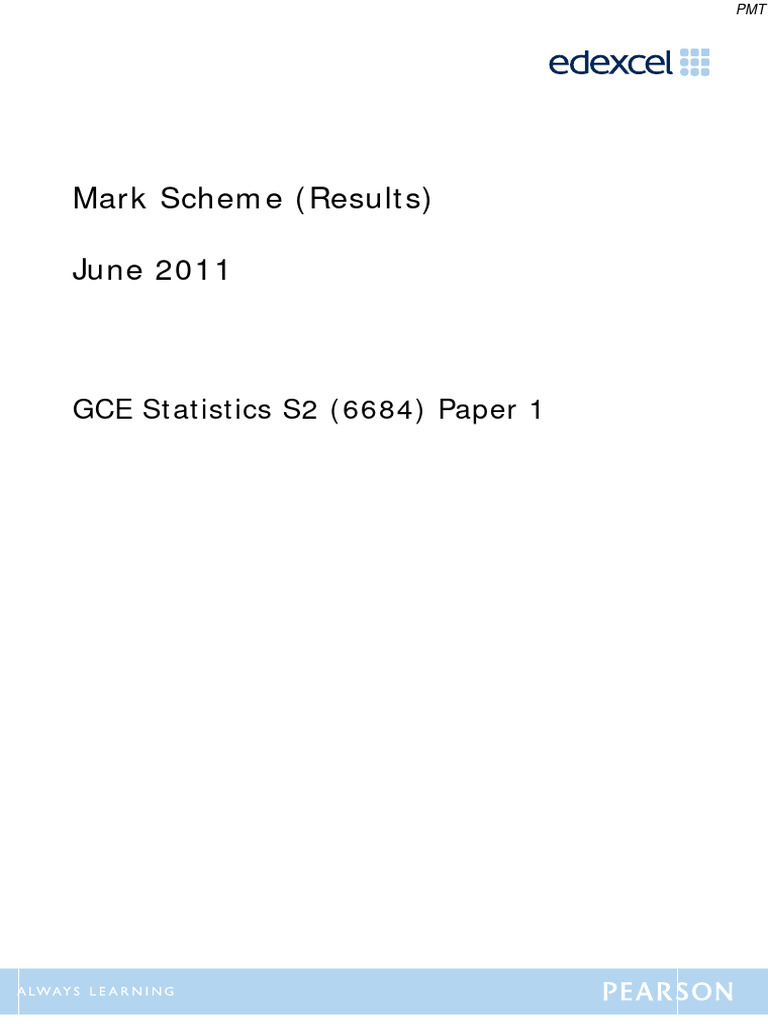 June 2011 MS - S2 Edexcel | PDF