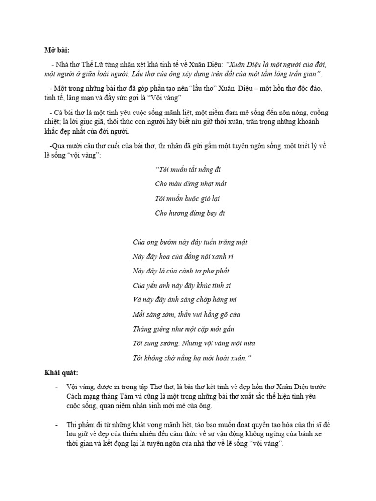 Voi Vang Doan 1 | PDF