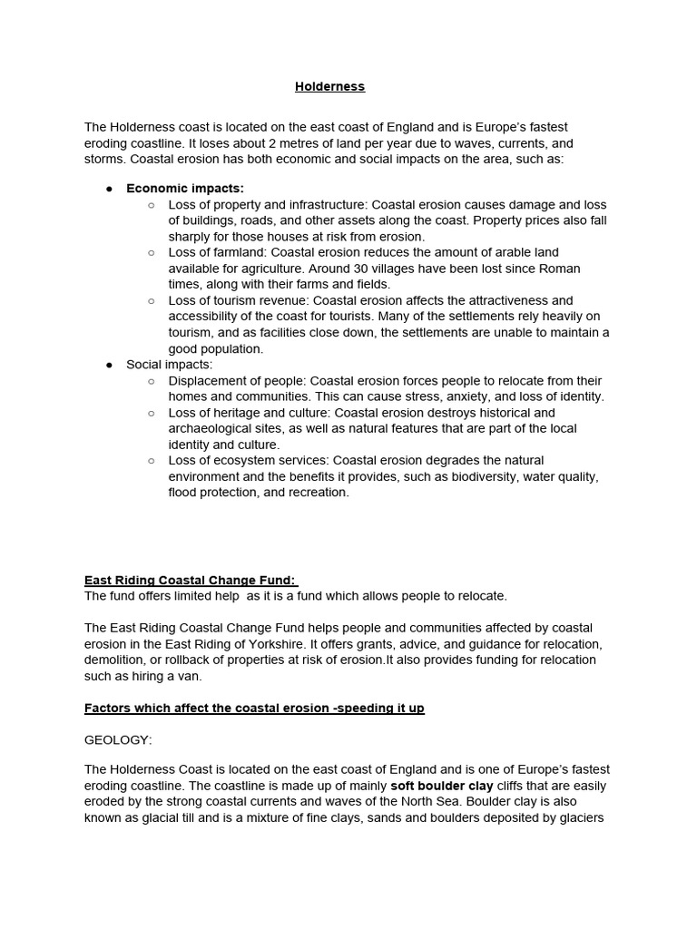 geography coasts case studies | PDF | Coast | Erosion