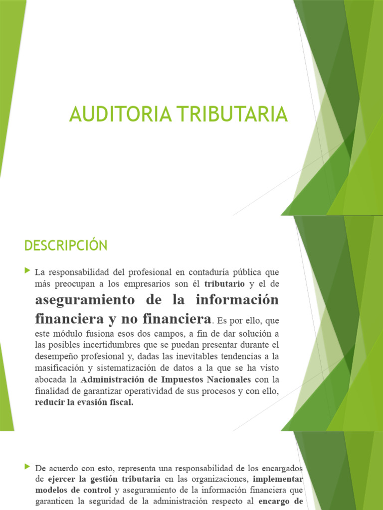 Auditoria Tributaria | PDF | Auditoría | Contralor