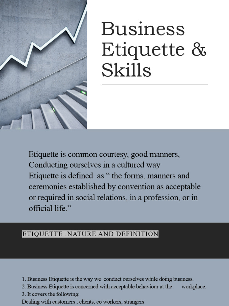 Business Etiquette & Skills | PDF | Etiquette | Telephone