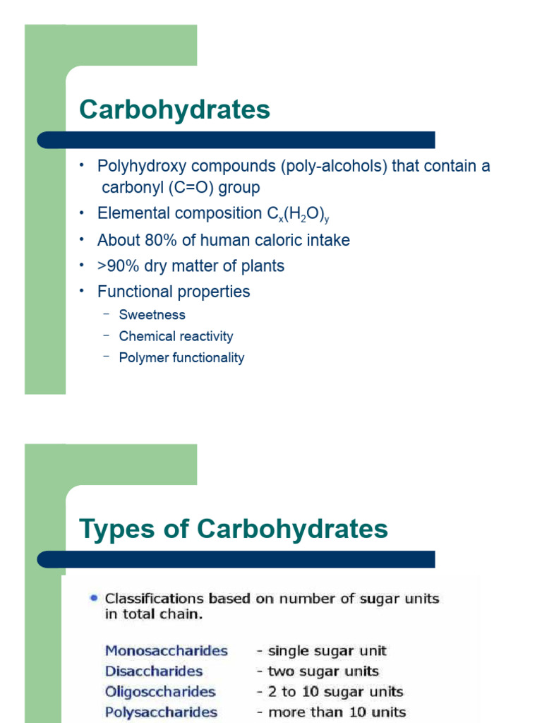 1 Carbohydrates | PDF | Biochemistry | Chemistry