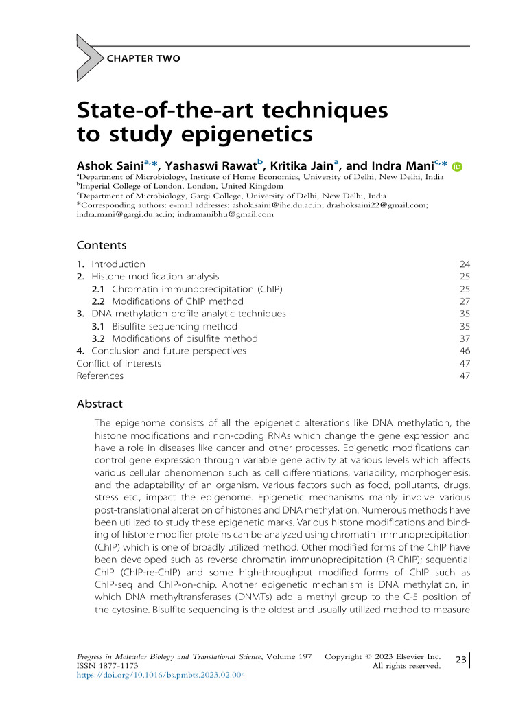 Chapter Two - State of The Art Techniq - 2023 - Progress in Molecular Biology An | PDF ...