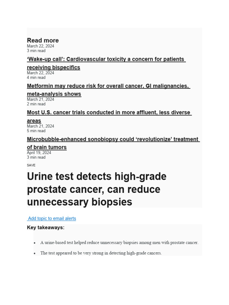 Prostate Cancer New Test | Download Free PDF | Prostate Specific ...