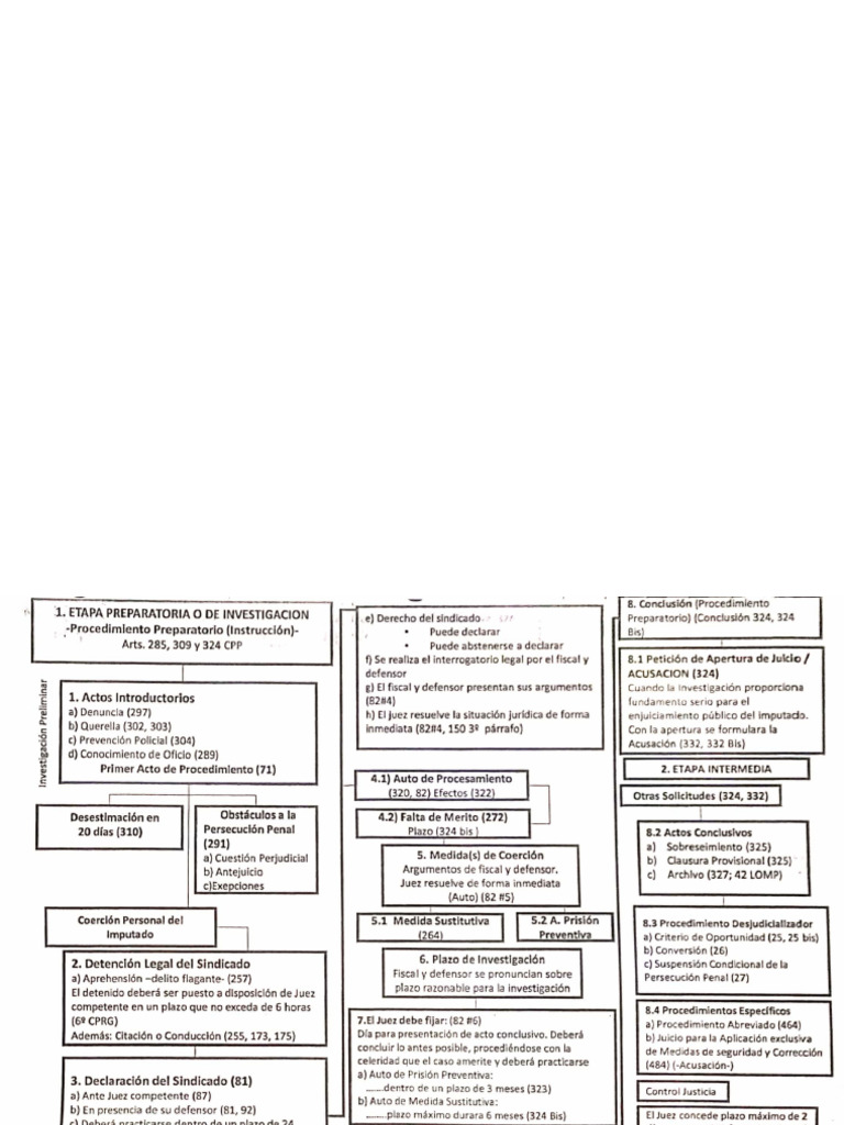Esquema Etapa Preparatoria Proceso Penal Guatemala | PDF