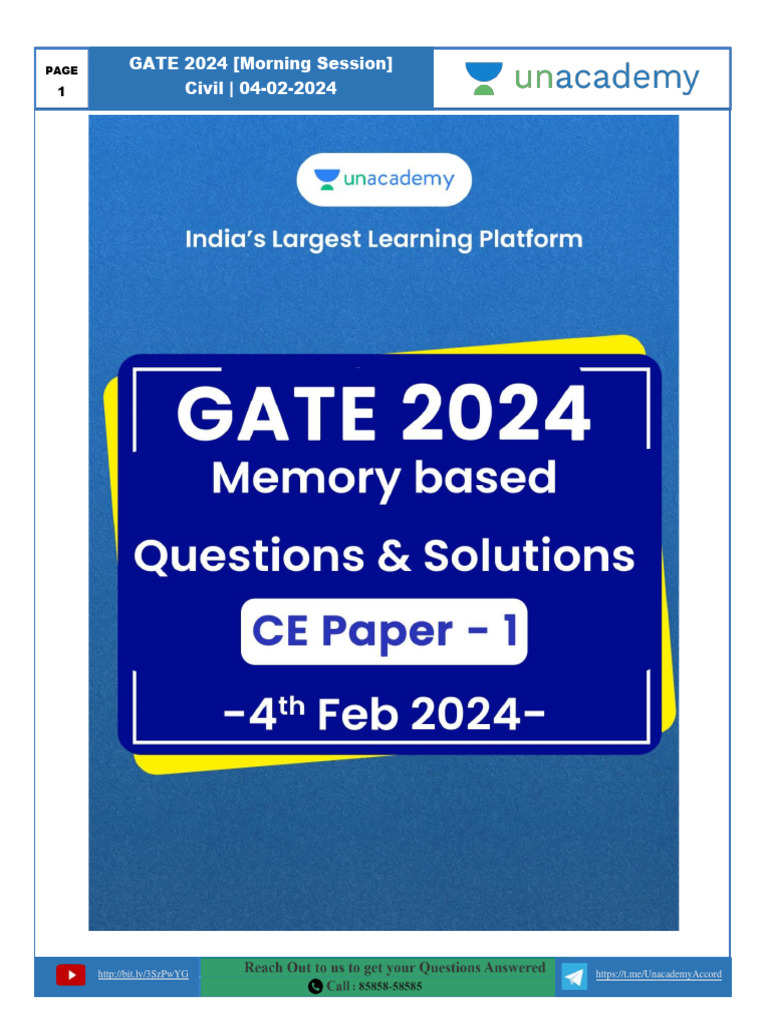 GATE 2024 CE Forenoon Answer Keys 1 | PDF