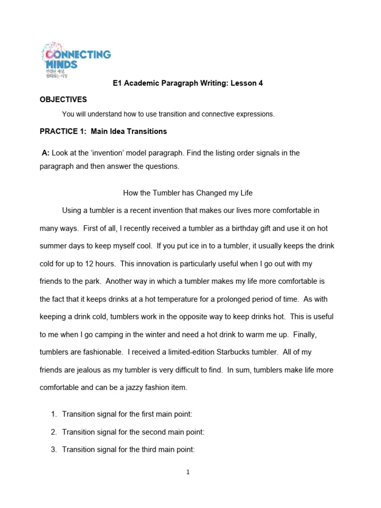 E1 Academic Paragraph Writing Lesson 4 | PDF | Intelligence | Cognition