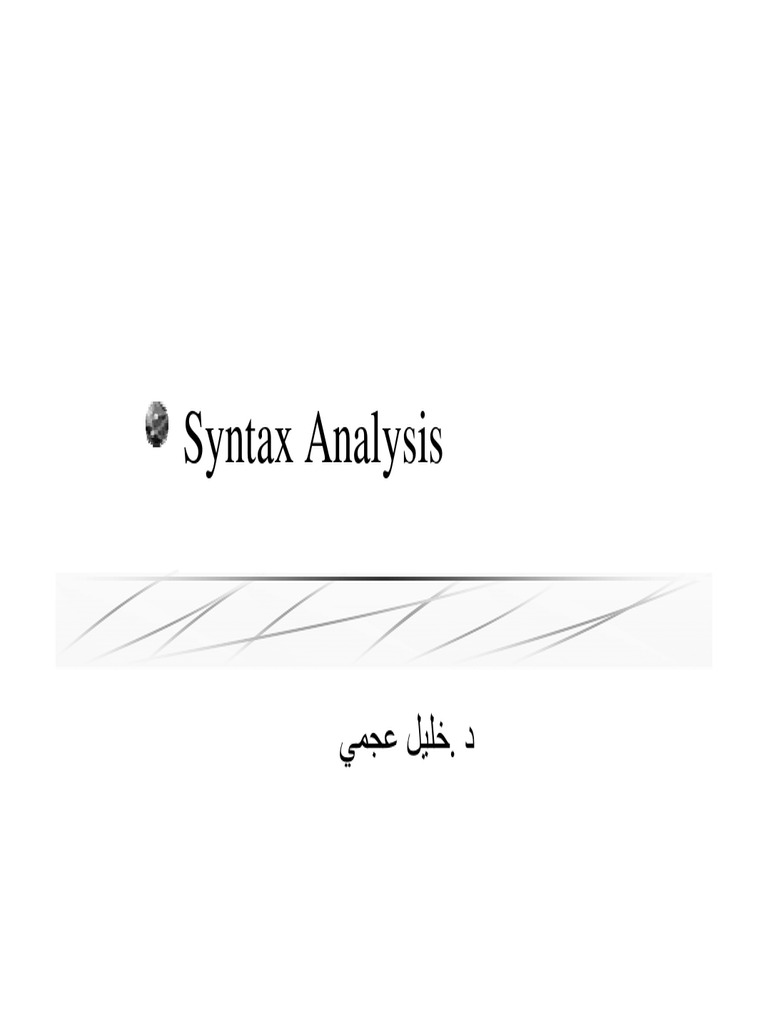 3 Syntax Analysis | PDF