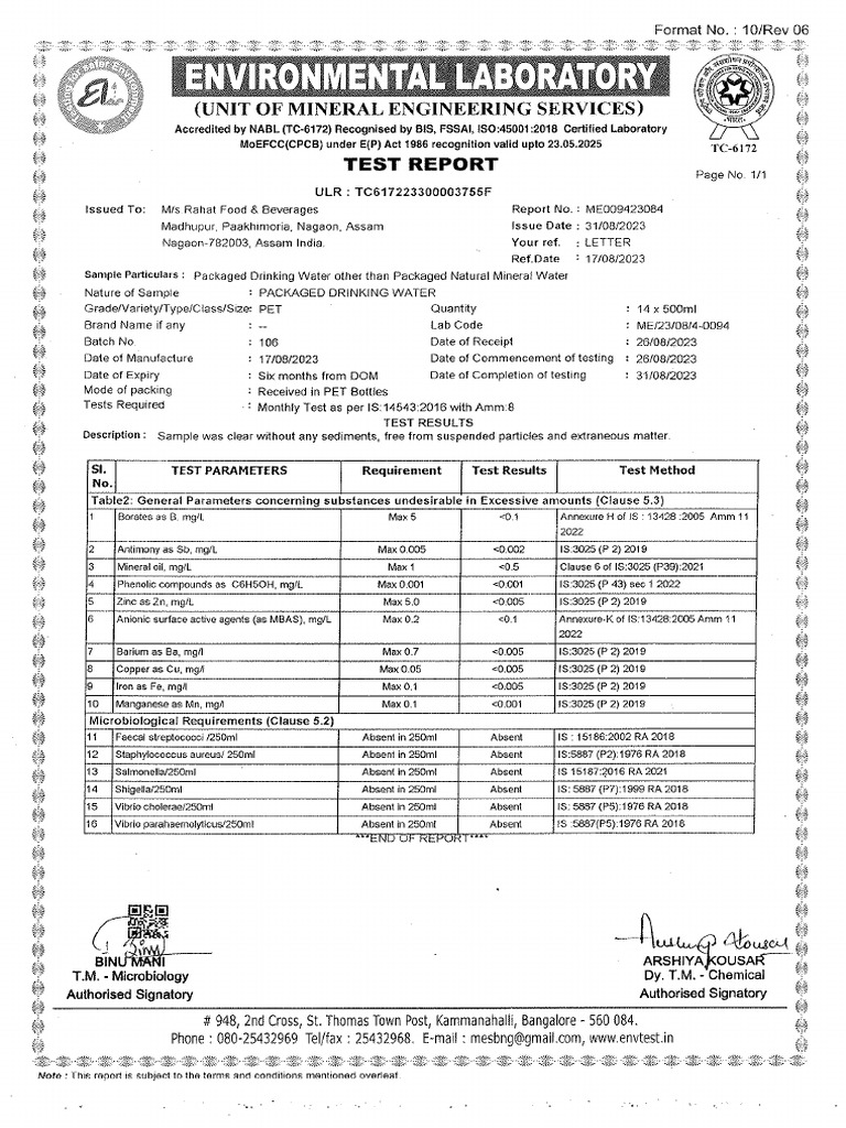 12 Mothly Pasticide Lab Test Report Sep-2023 | PDF