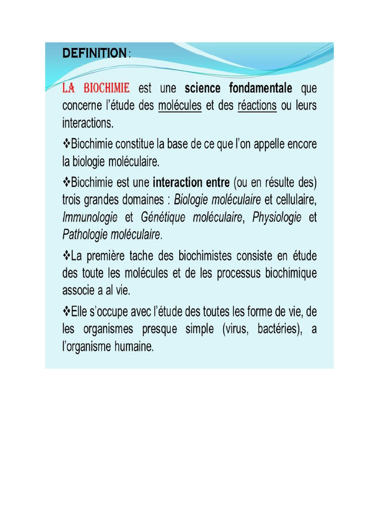 Definition Bioch 1 | PDF