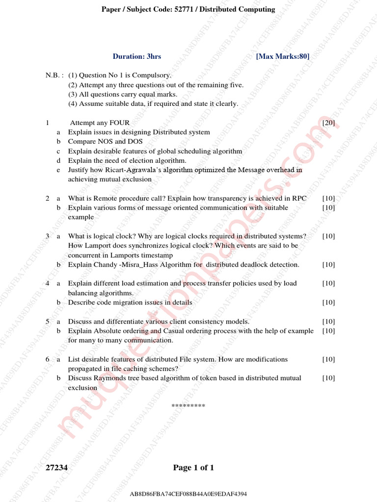 Be - Computer Engineering - Semester 8 - 2023 - May - Distributed Computing Rev 2019 C Scheme ...