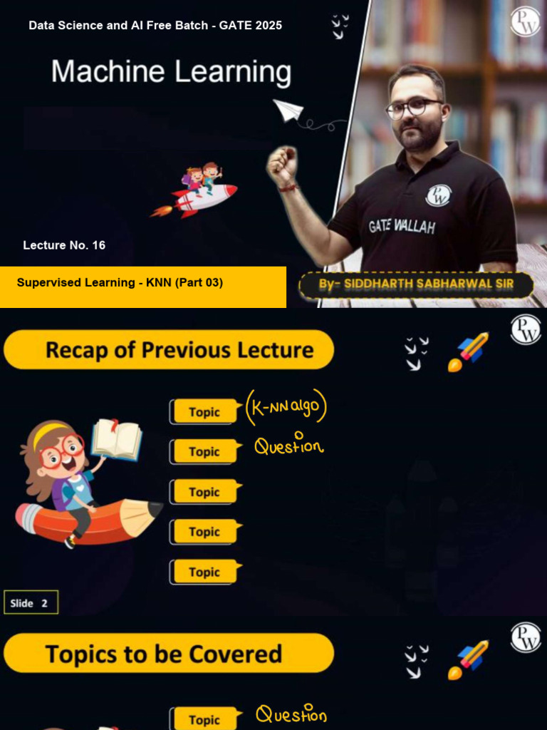 Supervised Learning - KNN (Part 03) (Lec 16) _ Class Notes | PDF