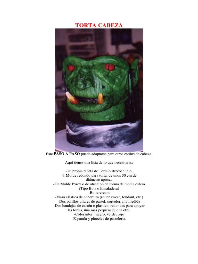 Tortas en Forma de Busto y Cabeza | PDF