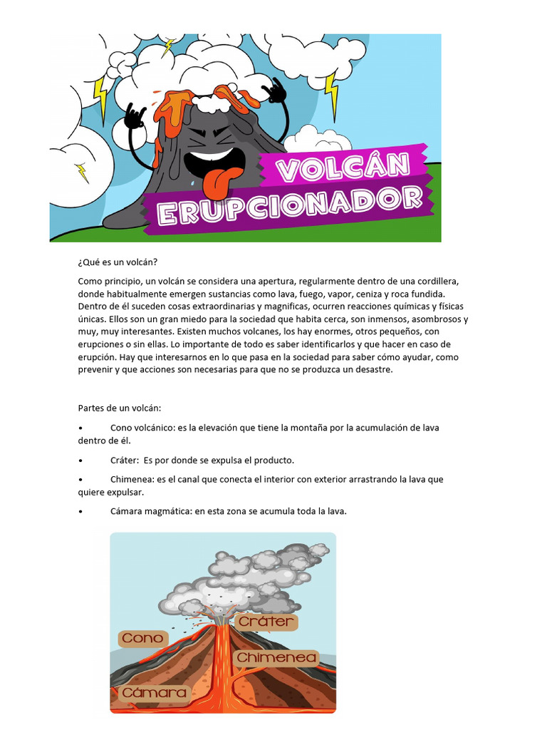 Informacion para El Triptico Del Proyecto Del Volcan | PDF | Volcán | Tipos de erupciones volcánicas