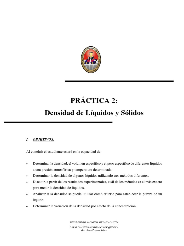 Lab 02. - Densidad de Líquidos | PDF | Densidad | Concentración