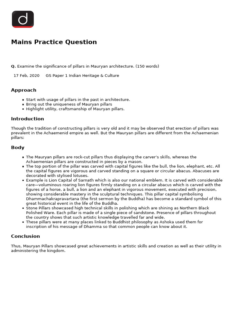 Mains Practice Question: Approach | PDF