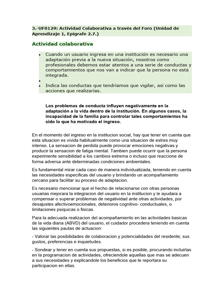 Actividad Colaborativa en Instituciones | PDF | Comportamiento | Aprendizaje