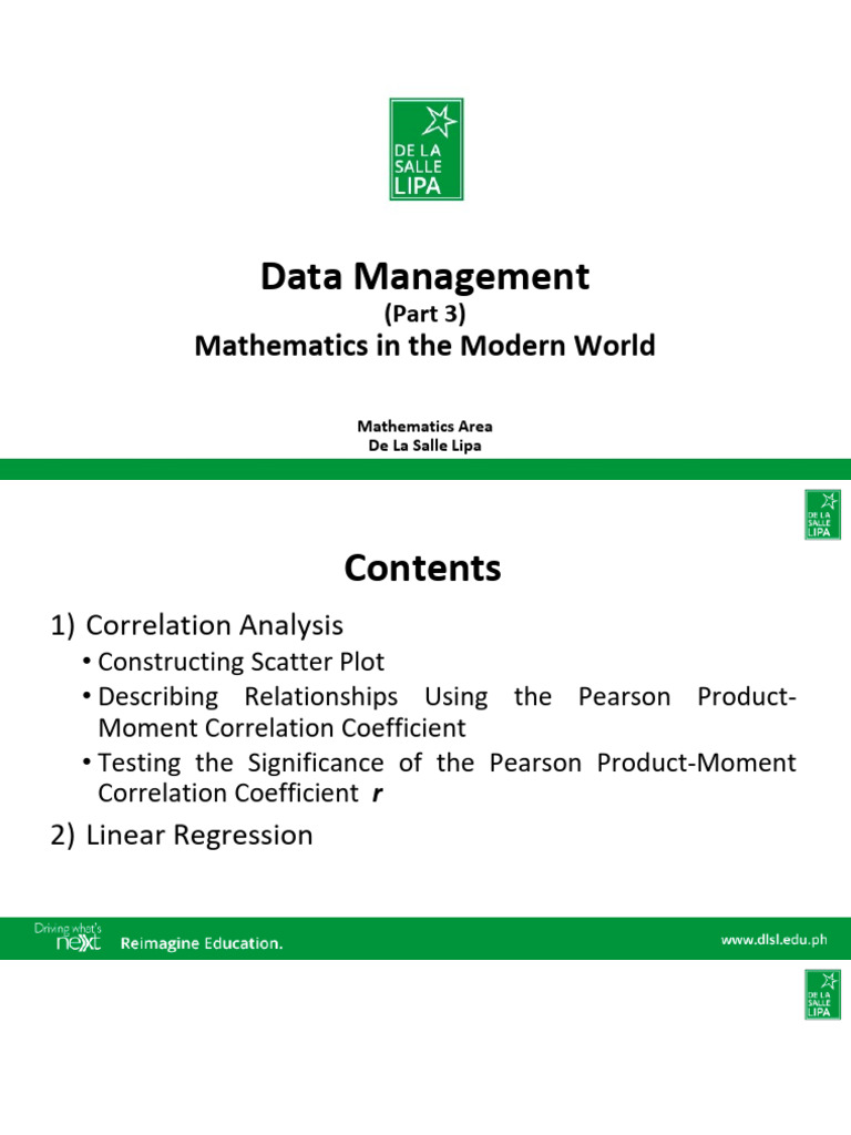 Data Management - Part 3 | PDF | Scatter Plot | Linear Regression