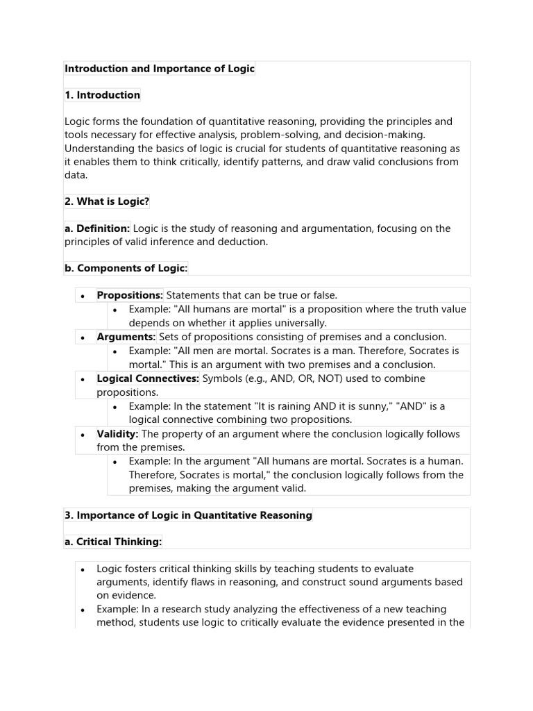Introduction and Importance of Logic | PDF | Logic | Argument