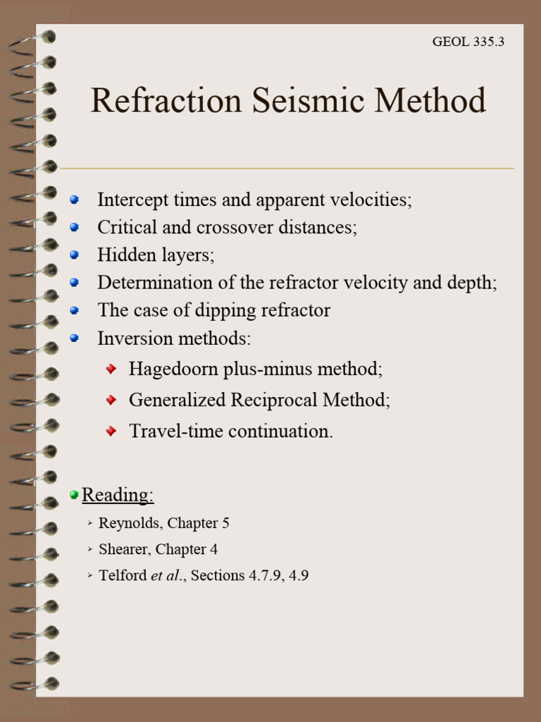 3a-Refraction_Seismic | PDF | Refraction | Waves