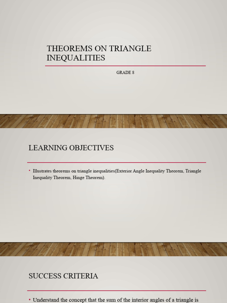 Theorems On Triangle Inequalities (Exterior Angle Inequality Theorem ...