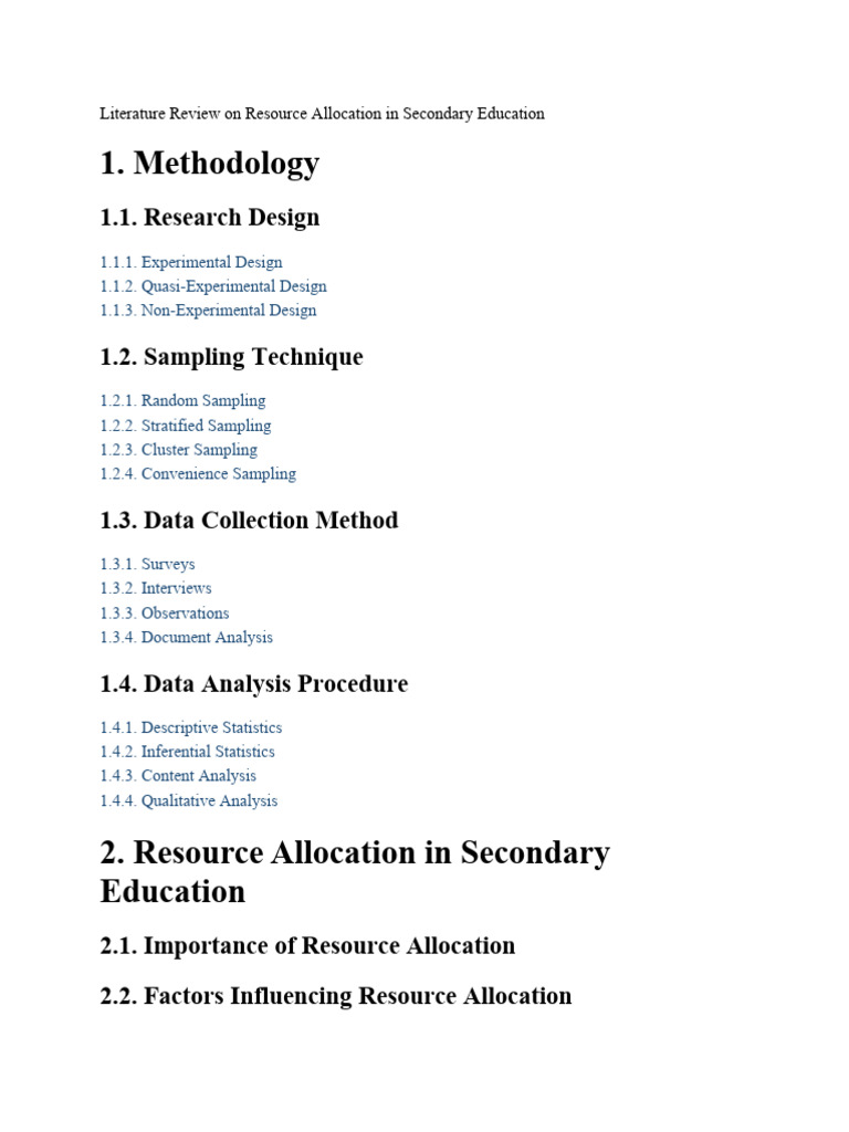 Resource Allocation in Secondary Education | PDF | Sampling (Statistics ...