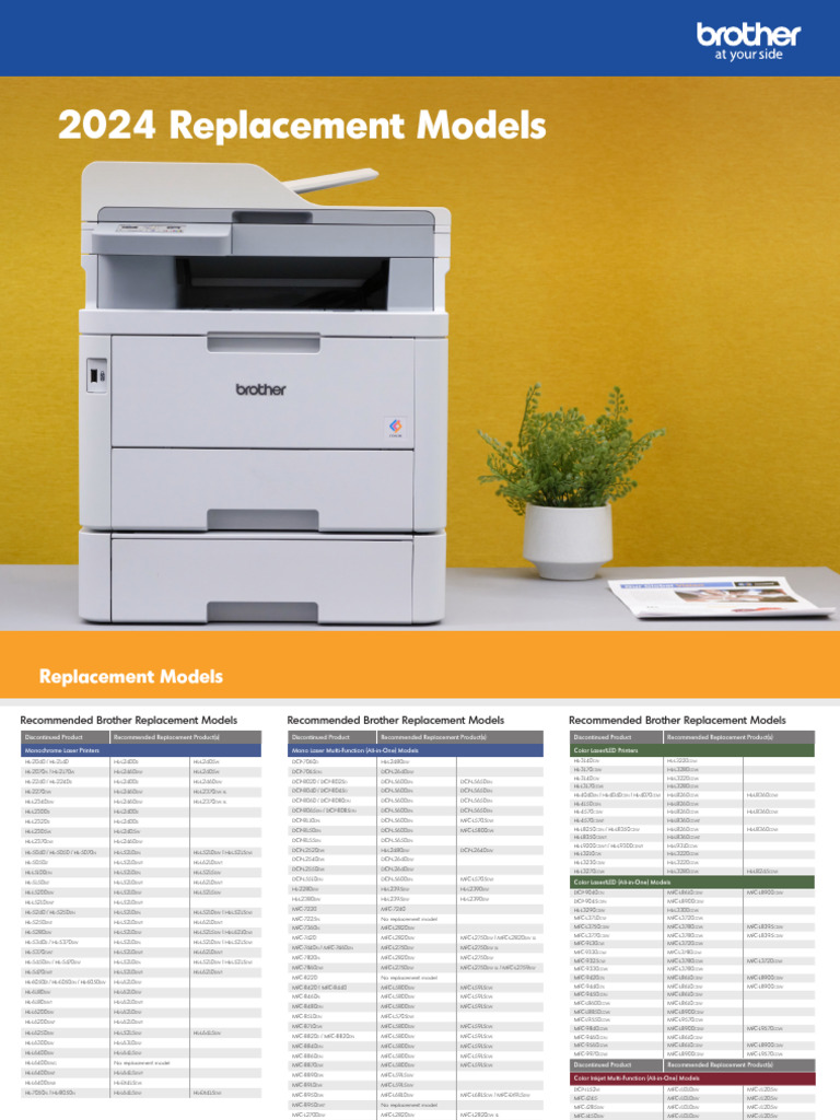 Brother Replacement Models 2024 | Download Free PDF | Equipment ...