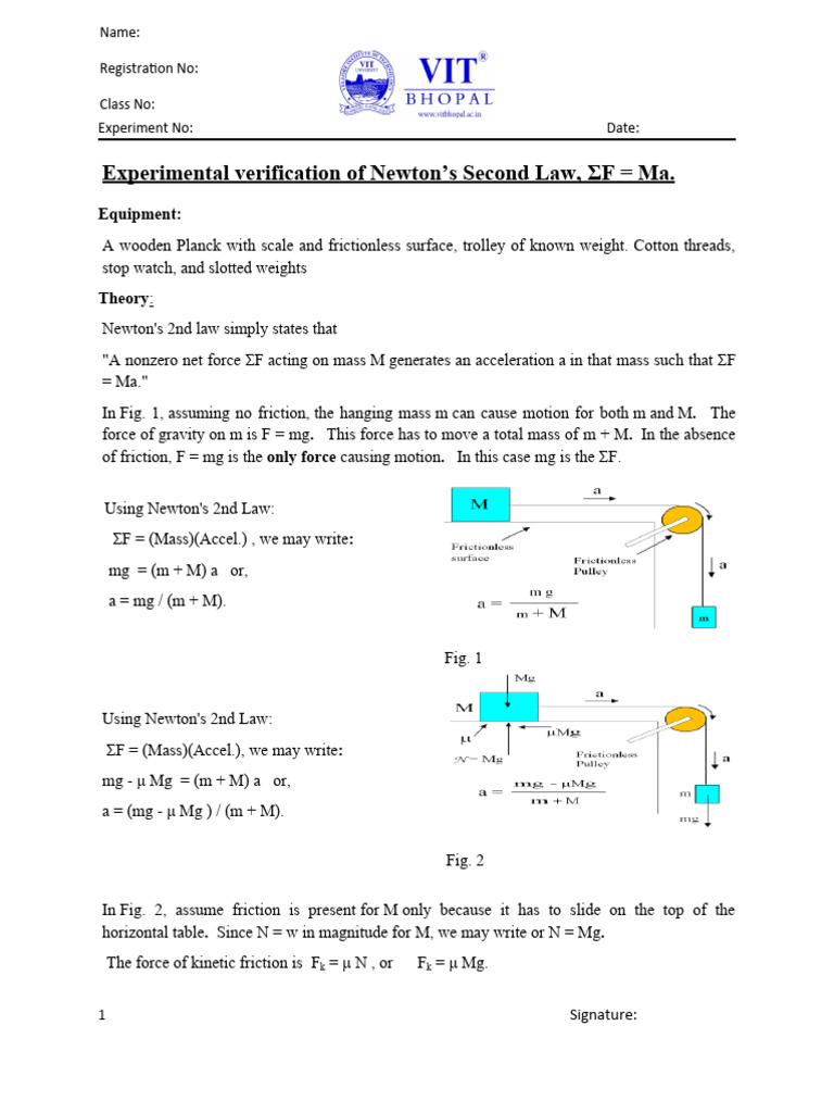 Newton's Second Law | PDF | Force | Mass