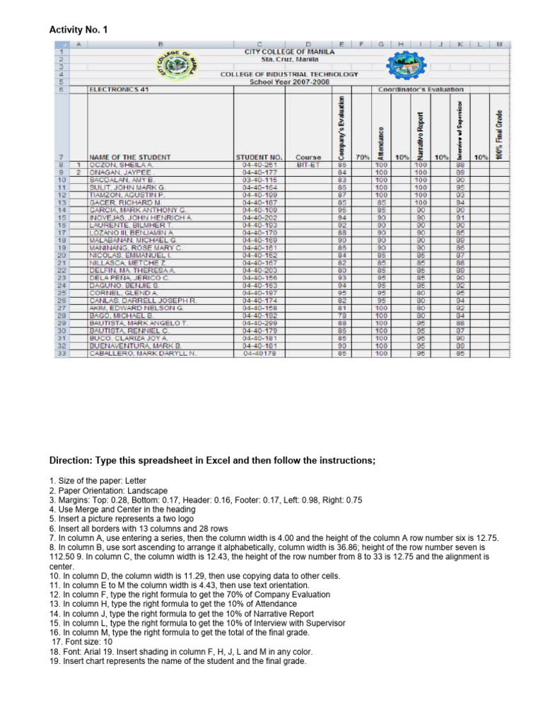 Excel Practical Assignment Guide | PDF | Microsoft Excel | Spreadsheet