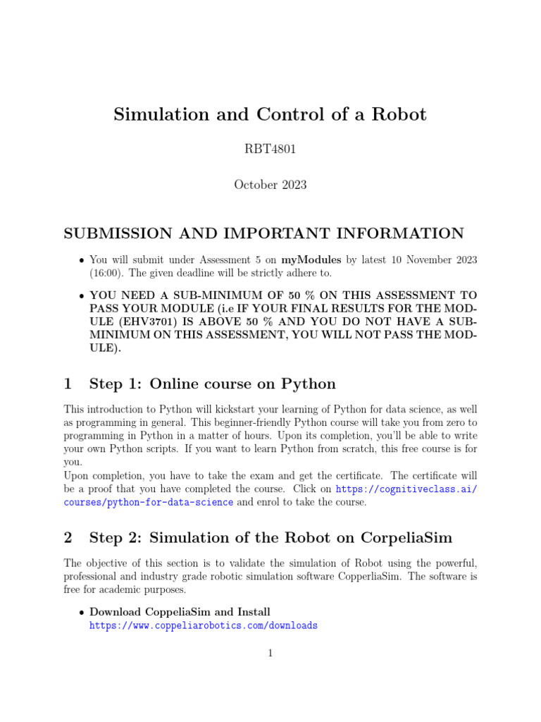 RBT4801 - Project | Download Free PDF | Experiment | Computing