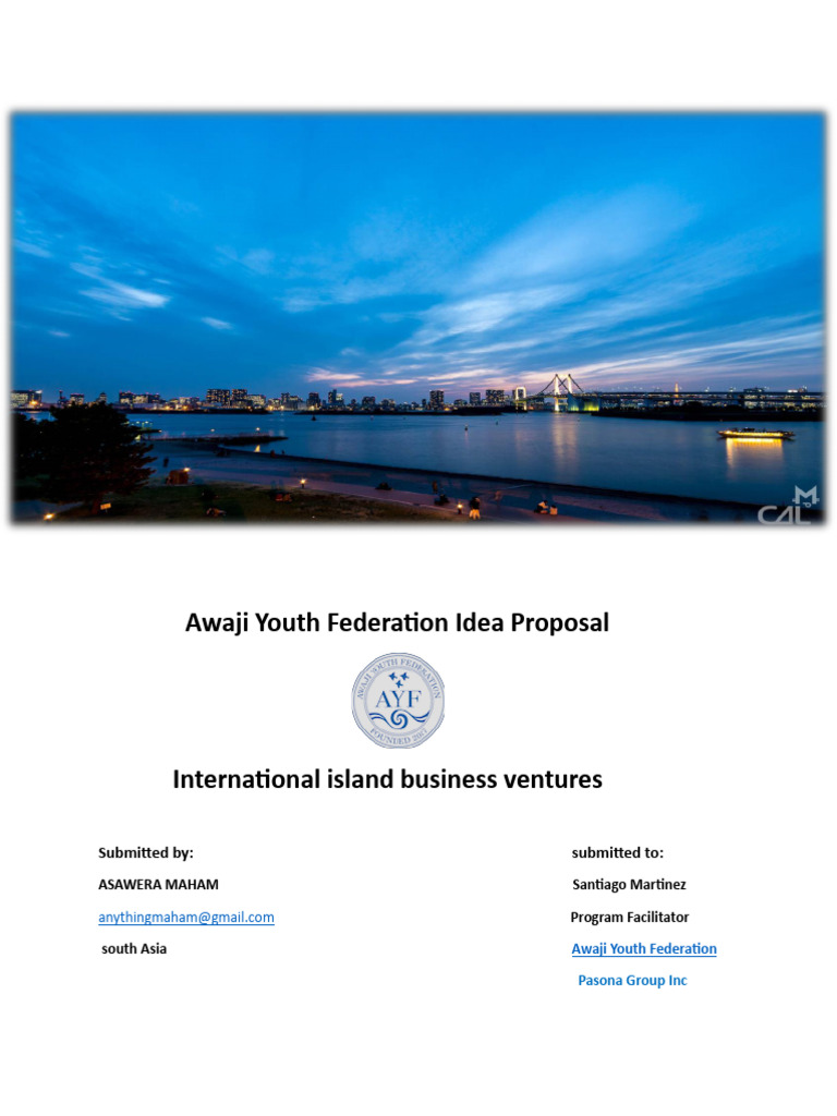 Awaji Youth Federation Idea Proposal | PDF | Infrastructure | Sustainability